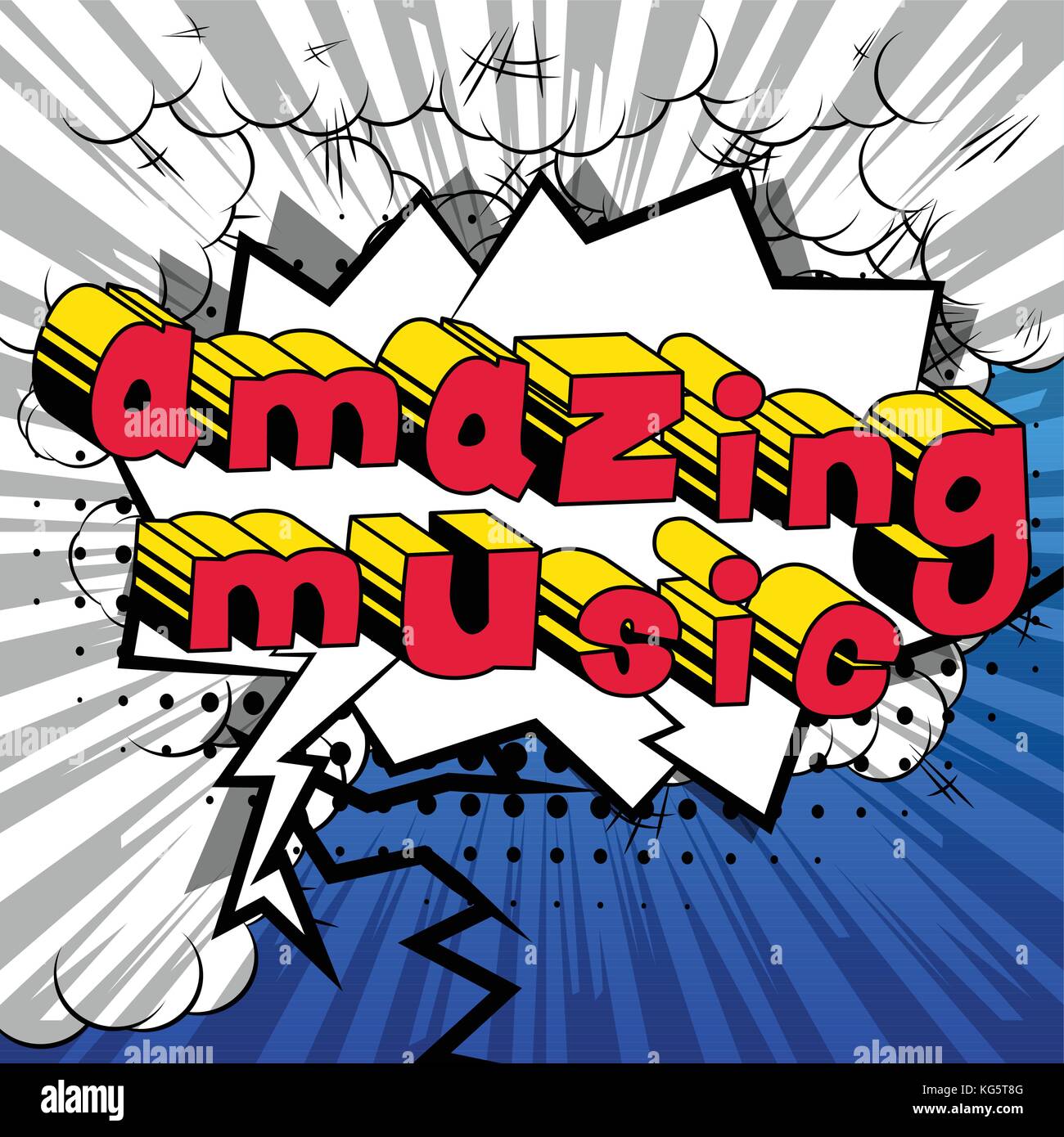Amazing Music - Comic book style word on abstract background Stock ...