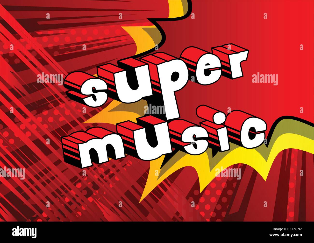 Super Music - Comic book style word on abstract background Stock Vector ...
