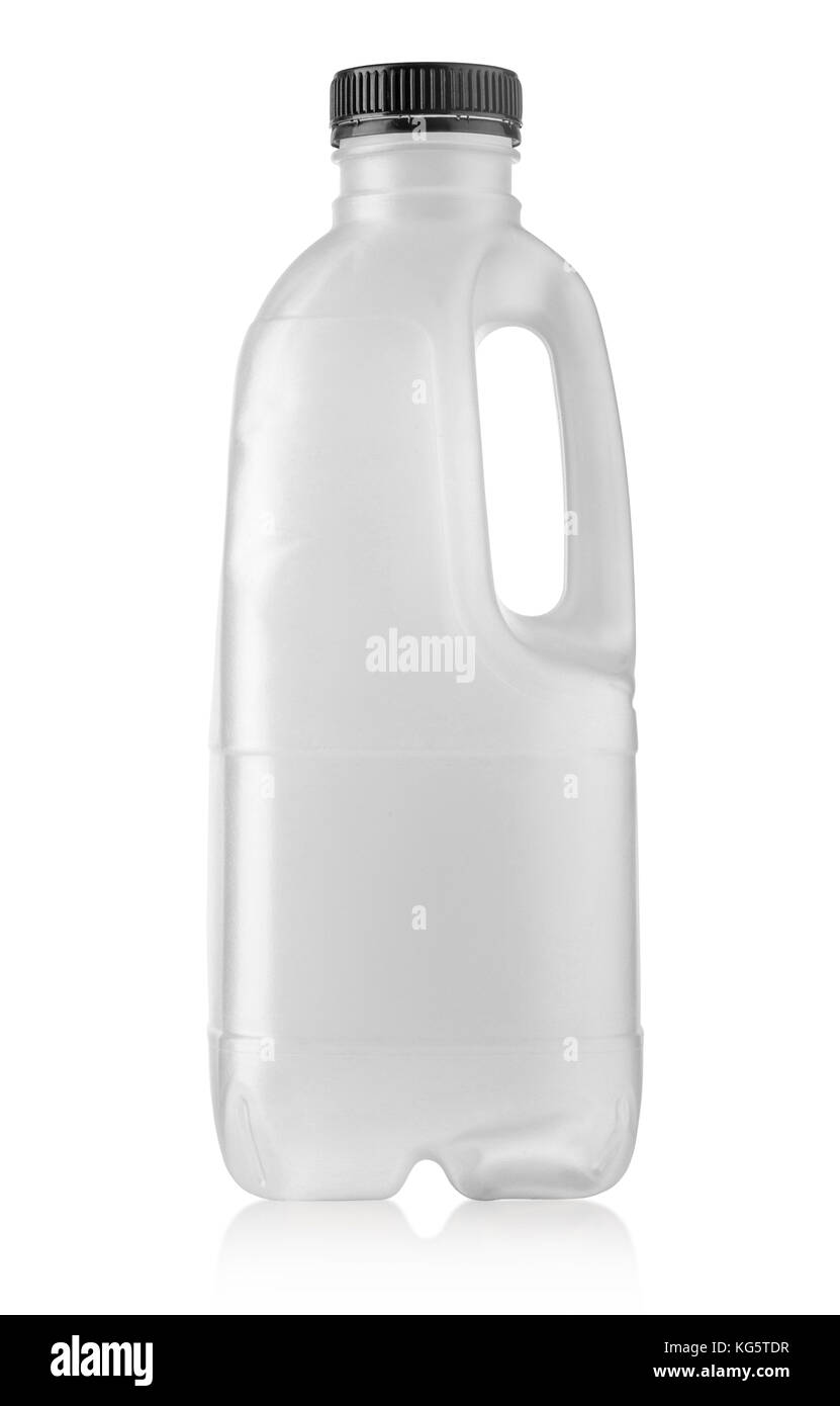 Empty and clear liquid container gallon isolated with clipping path ...