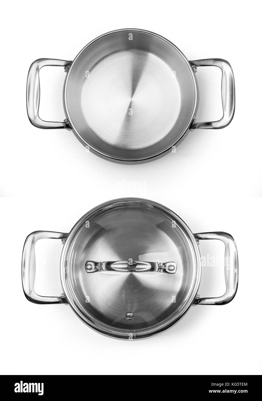 top view of cooking pan isolated on white background Stock Photo - Alamy