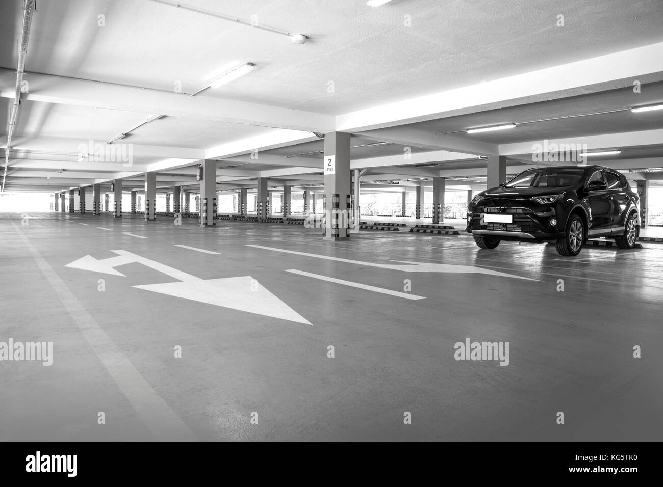 Parking garage underground, industrial interior Stock Photo - Alamy