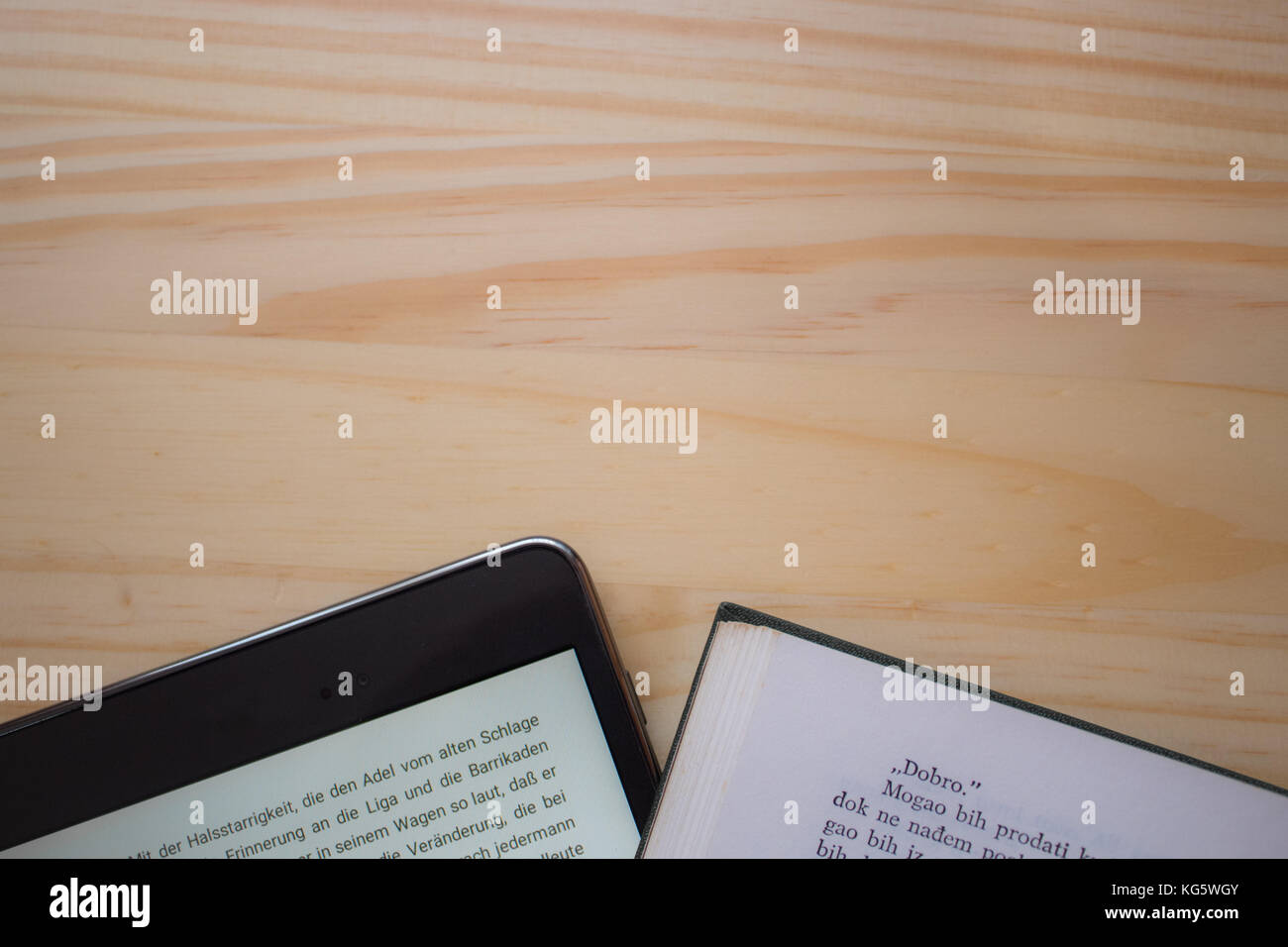 book with e - book Stock Photo - Alamy
