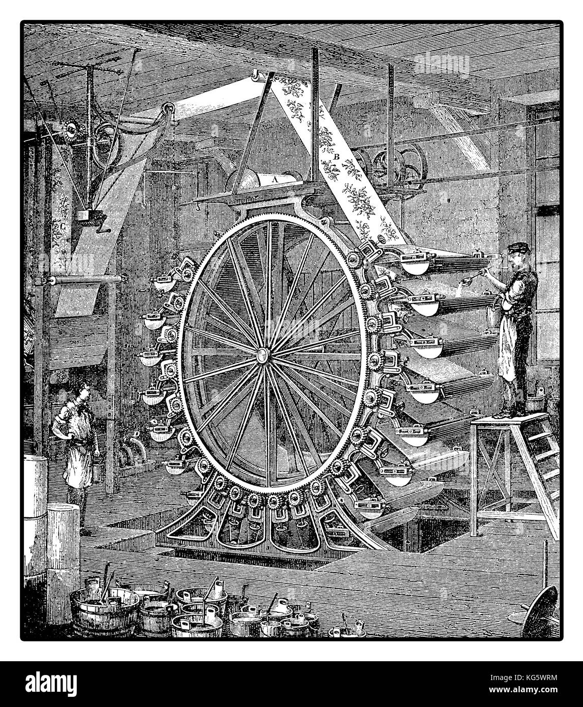 Vintage wallpaper 19th century Black and White Stock Photos & Images ...