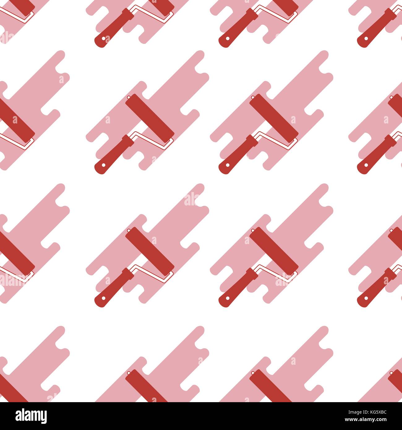 Seamless pattern: paint roller and paint spot. Tools for repair and ...