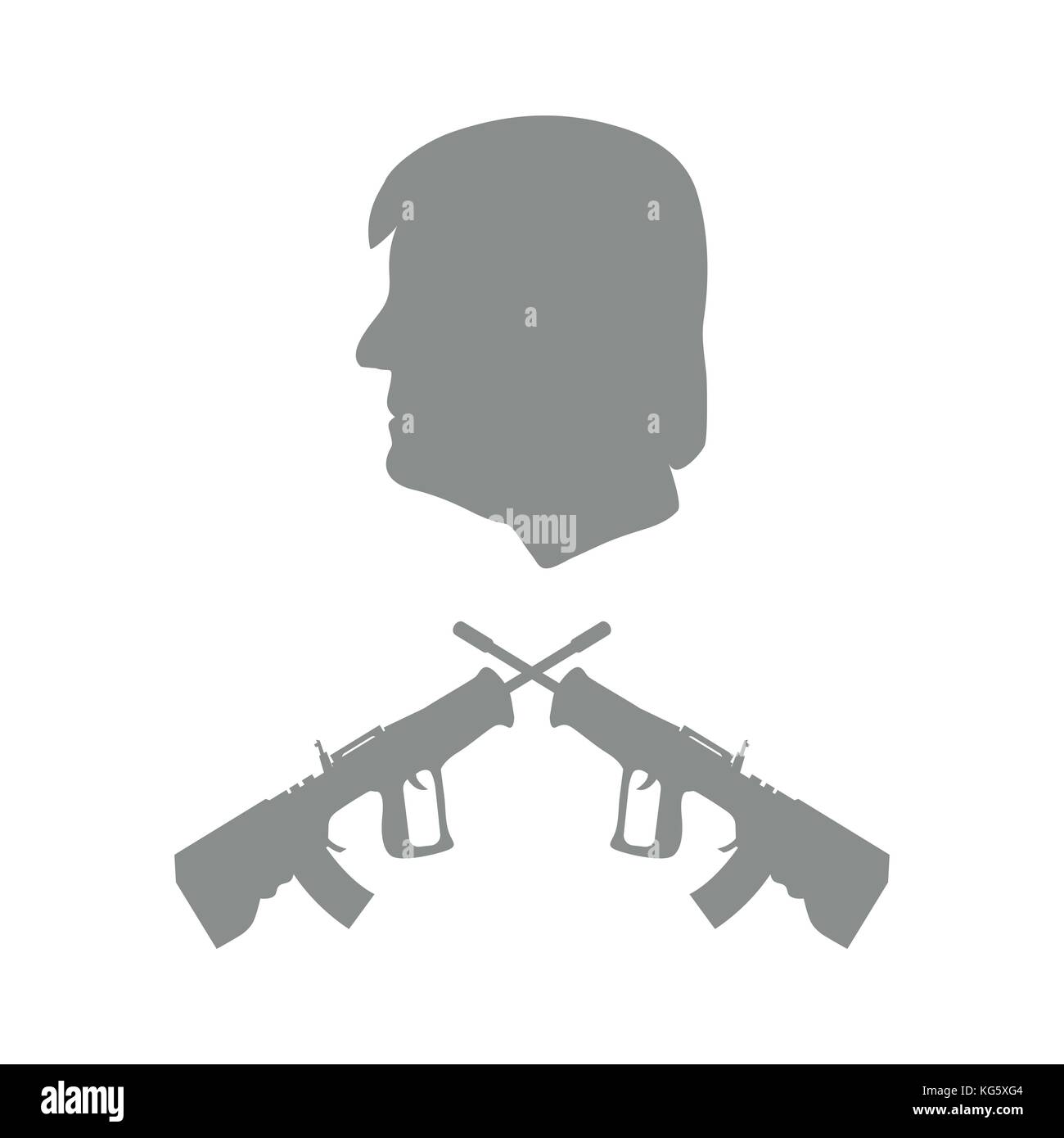 President Donald Trump and rifles. Design for banner and print Stock ...