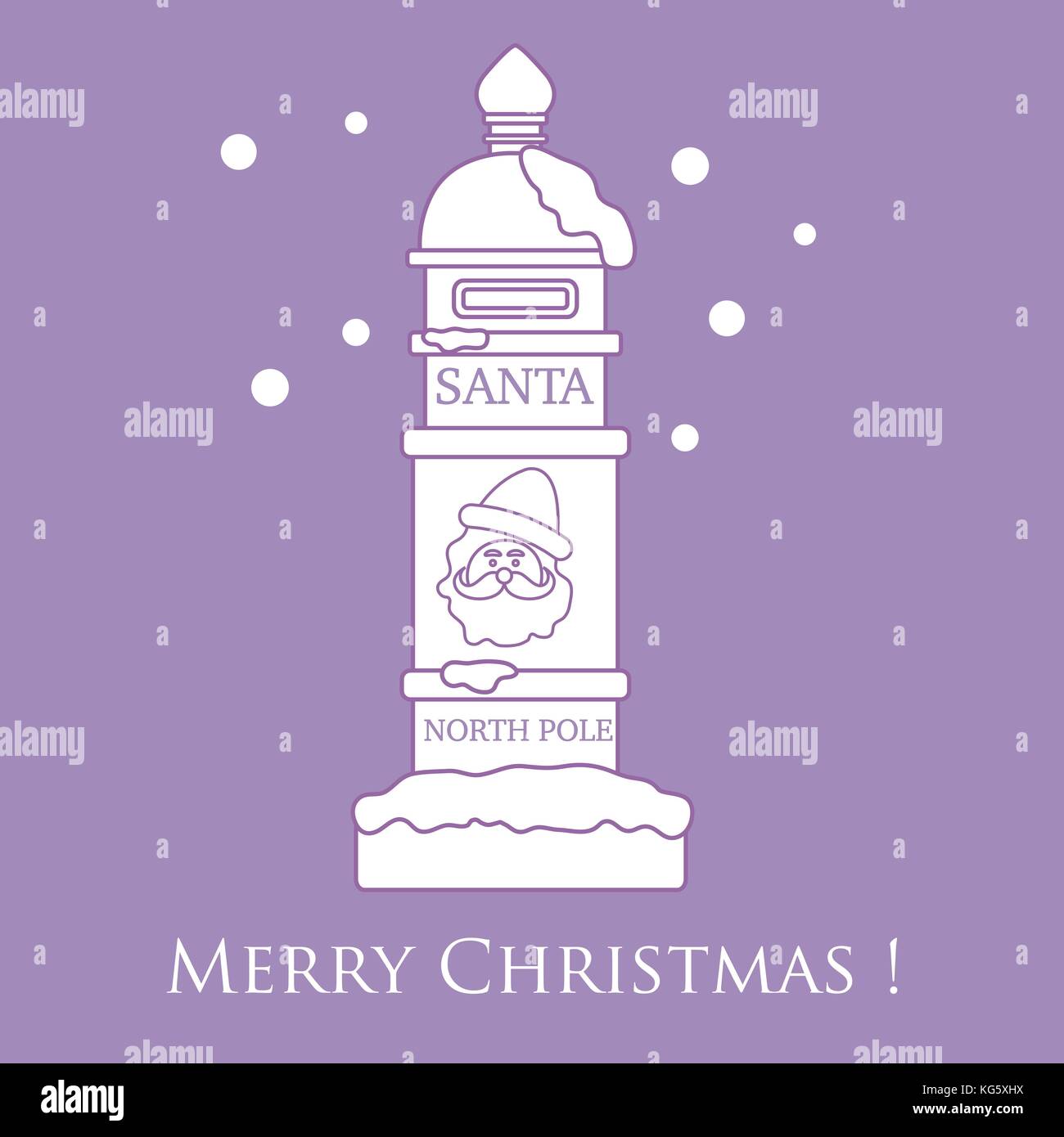 Santa’s mailbox and snow. Winter theme. Letter for santa claus merry ...