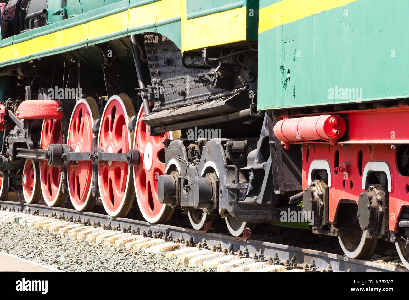 Antique style old train on rusty railway Stock Photo - Alamy