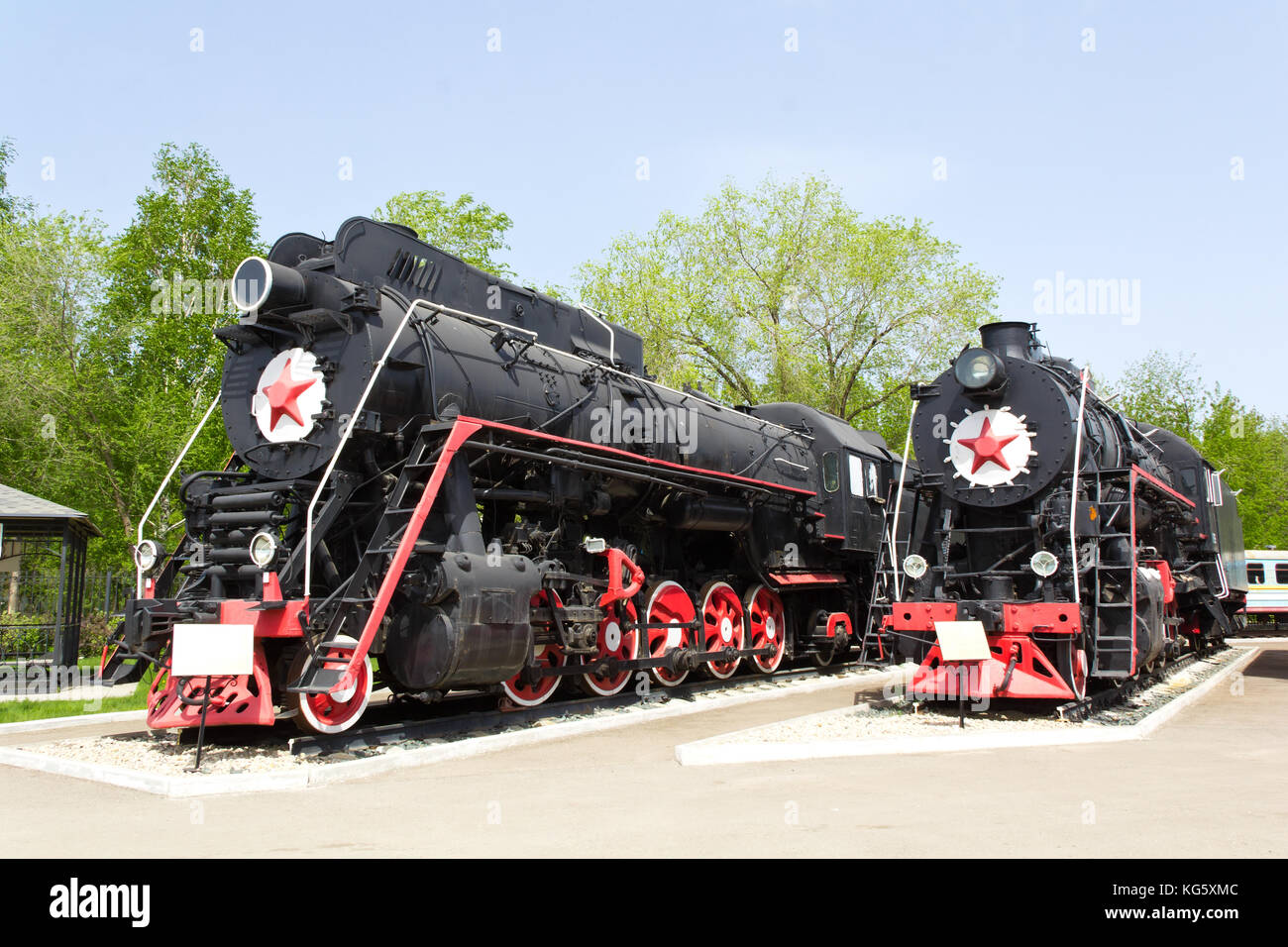 Photo of Russian rail road locomotive in Samara Stock Photo - Alamy