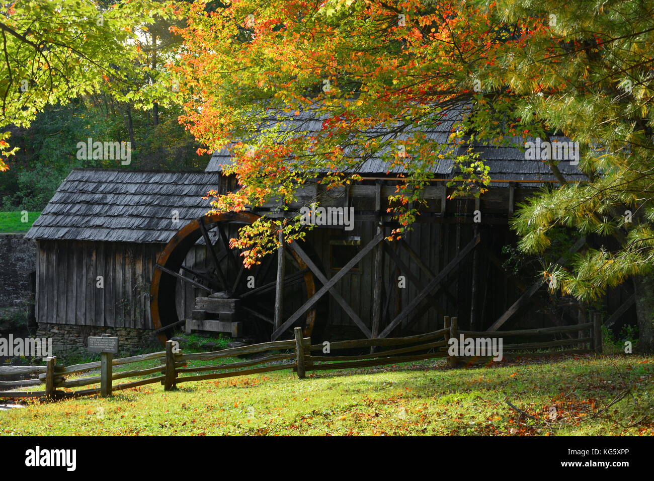 Historic Mabry Mill peeks out of the surrounding forest along the Blue ...