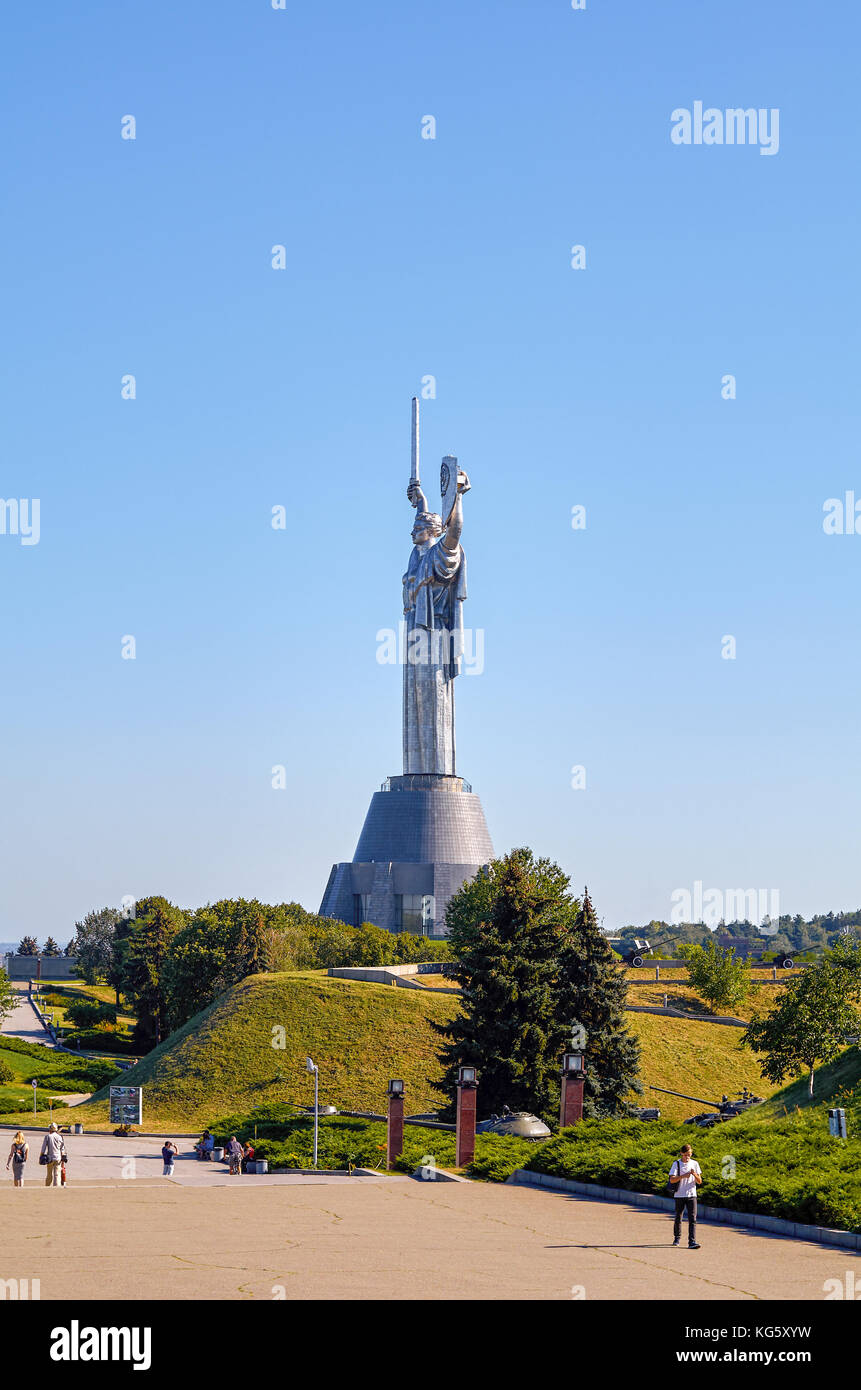KIEV, UKRAINE - AUGUST 29, 2016 Monumental statue of the Mother ...
