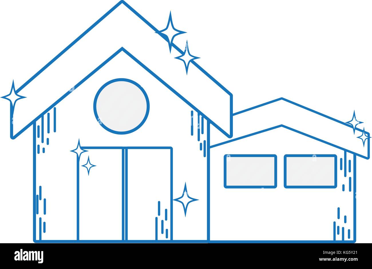 line clean house with roof and door design vector illustration Stock ...