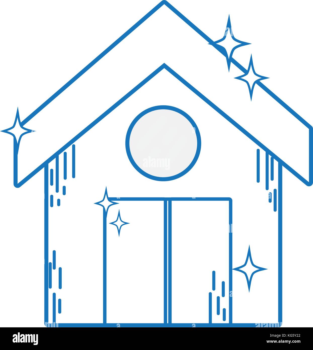 line clean house with roof and door design vector illustration Stock ...