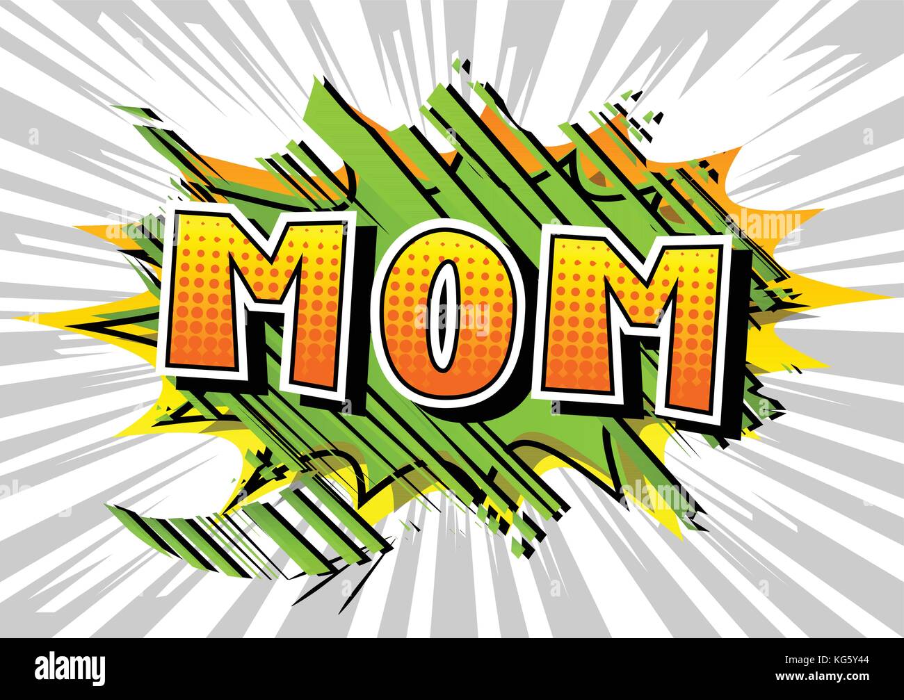 Mom - Comic book style word isolated on white background Stock Vector ...