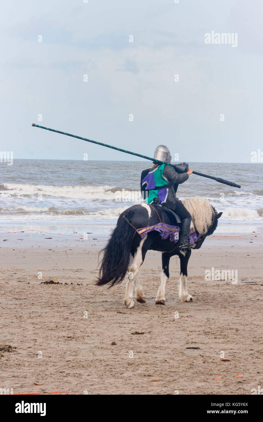 Knight with lance on Port Douglas beach, Australia Stock Photo - Alamy