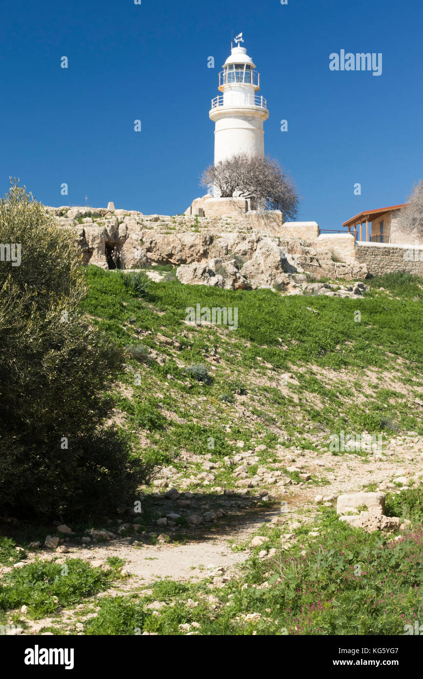 Paphos lighthouse, Paphos, Cyprus, Mediterranean Stock Photo - Alamy