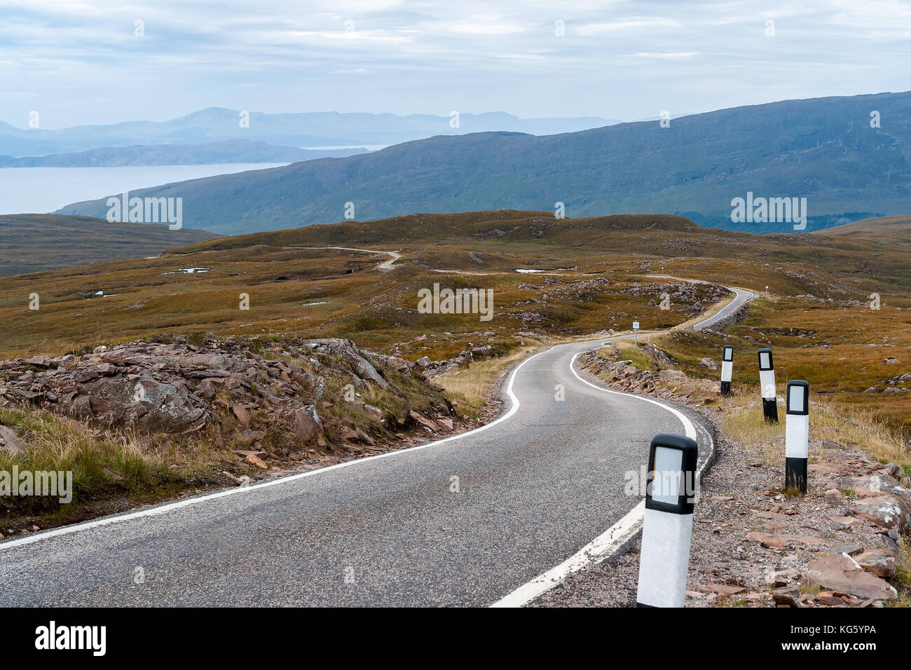 A narrow single-track road Western Highlands - Scotland, UK Stock Photo ...