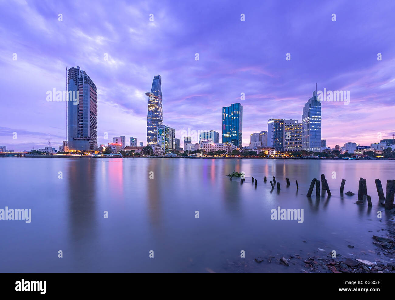 Skyscrapers business center in Ho Chi Minh City on Vietnam Saigon in ...