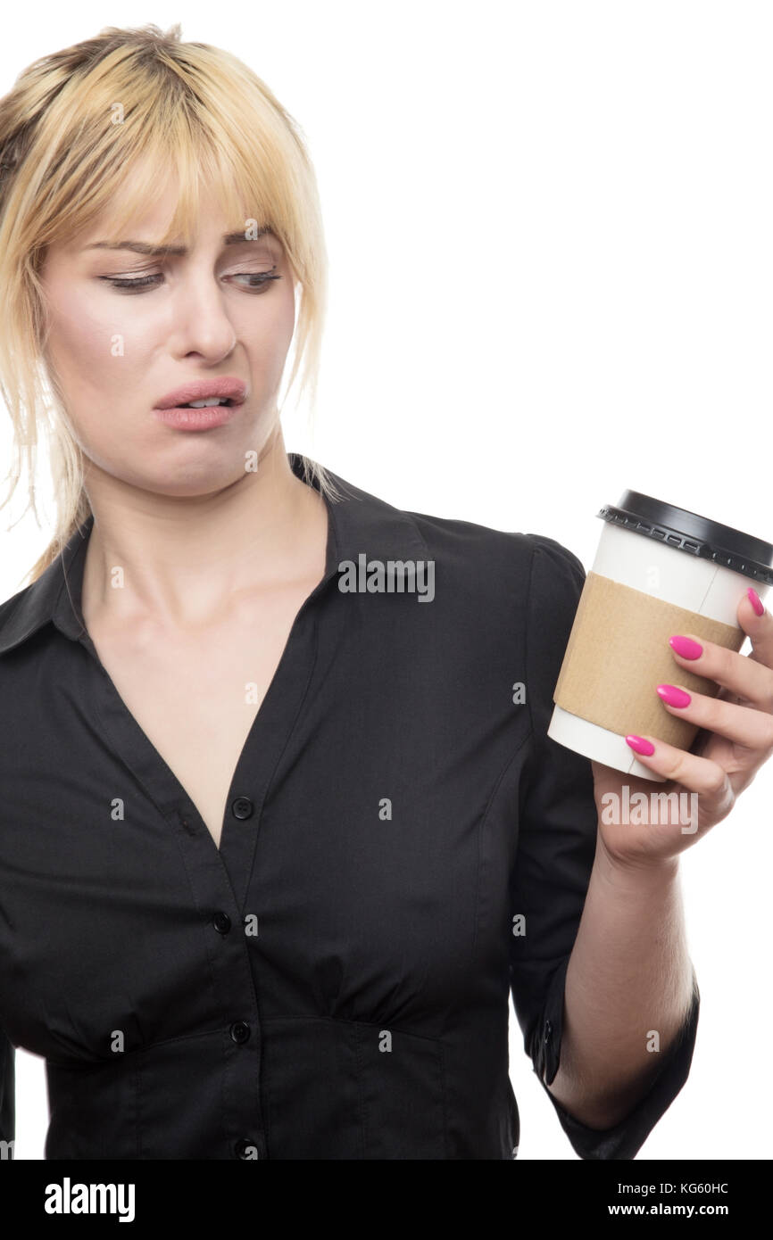 Disgusting taste woman drink hi-res stock photography and images - Alamy