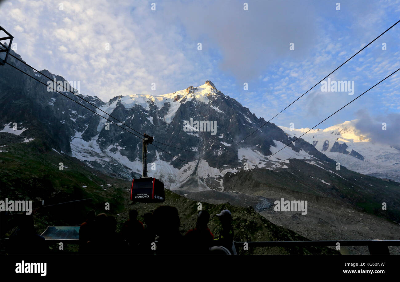 Alps Chamonix cable car Stock Photo - Alamy
