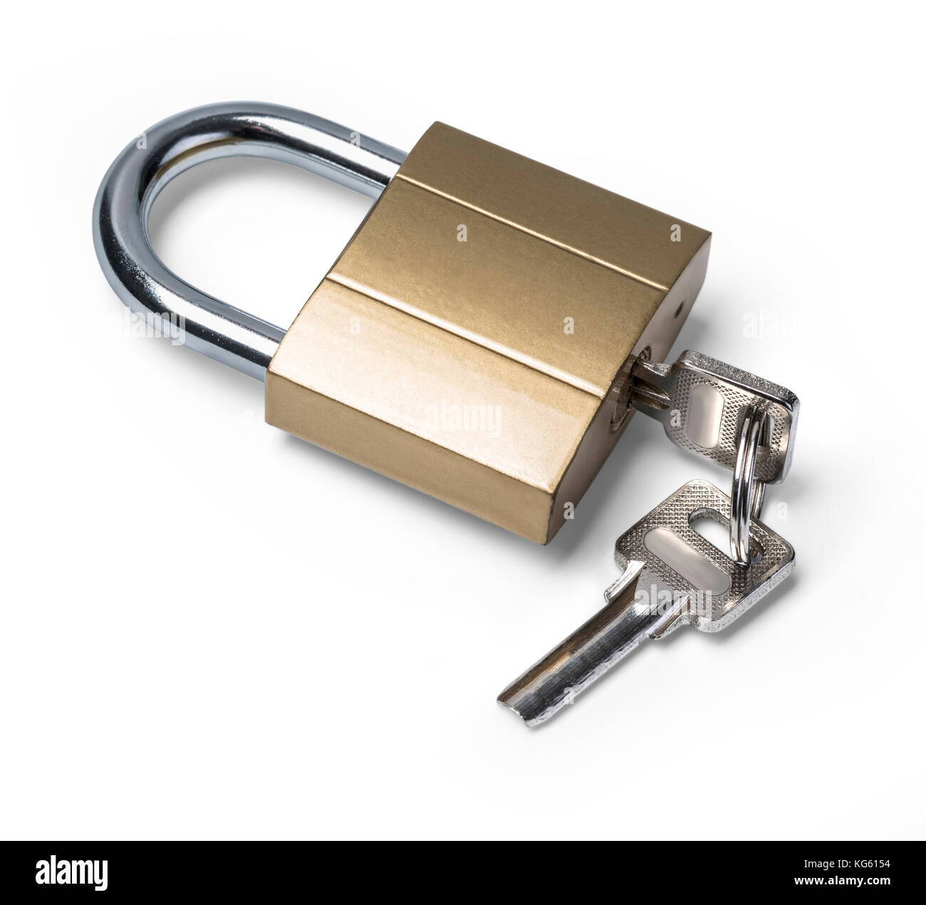 Padlock and key isolated on white background with clipping path Stock ...