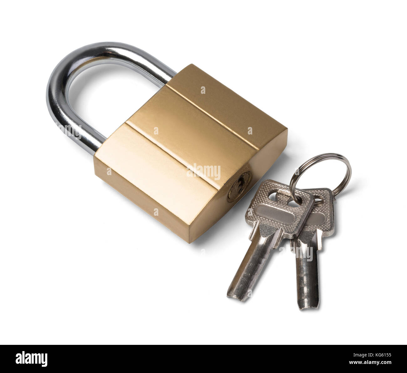 lock and key isolated on white background Stock Photo - Alamy