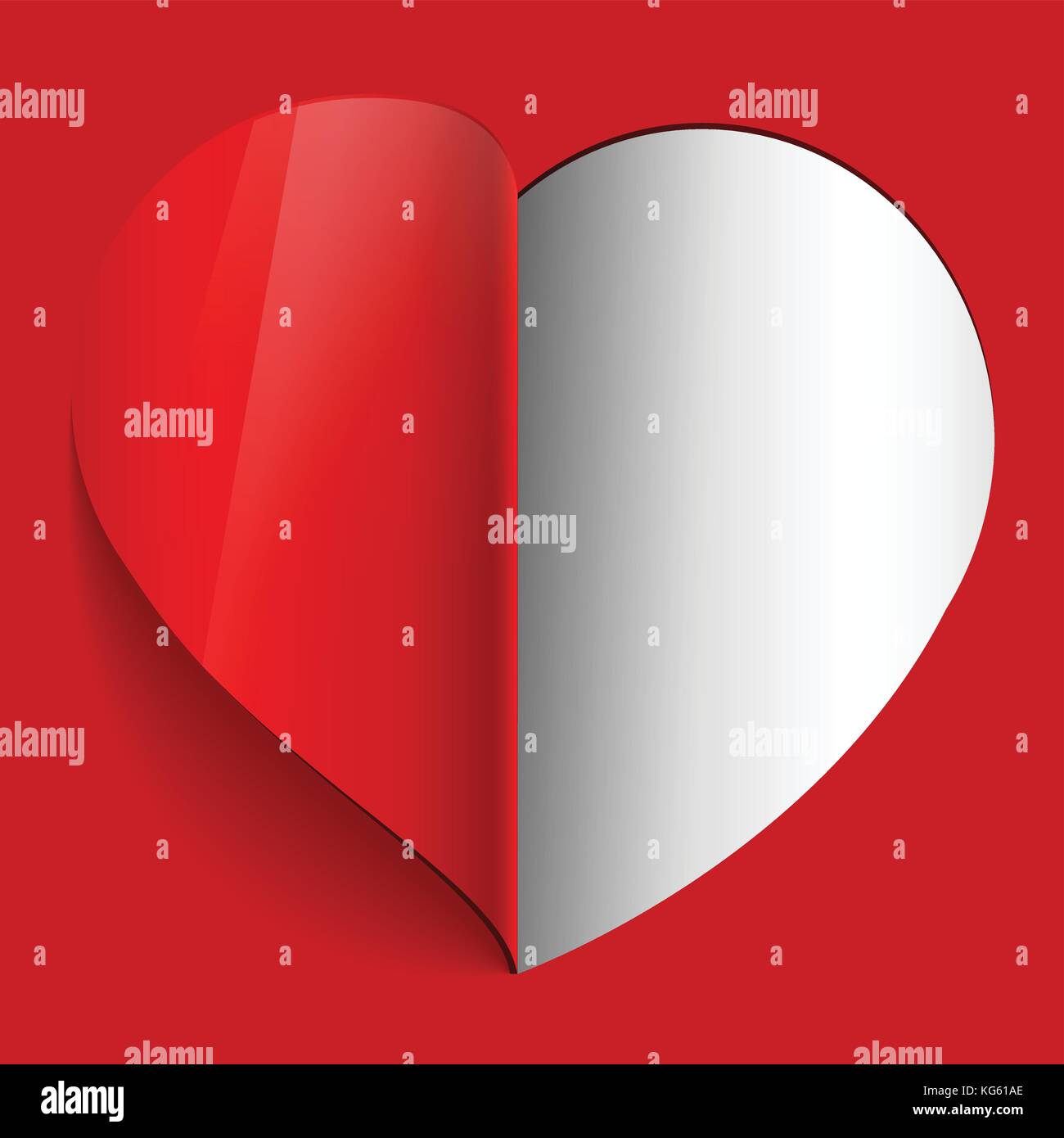 Realistic Heart cut out of paper. Valentine's day or Wedding vector ...