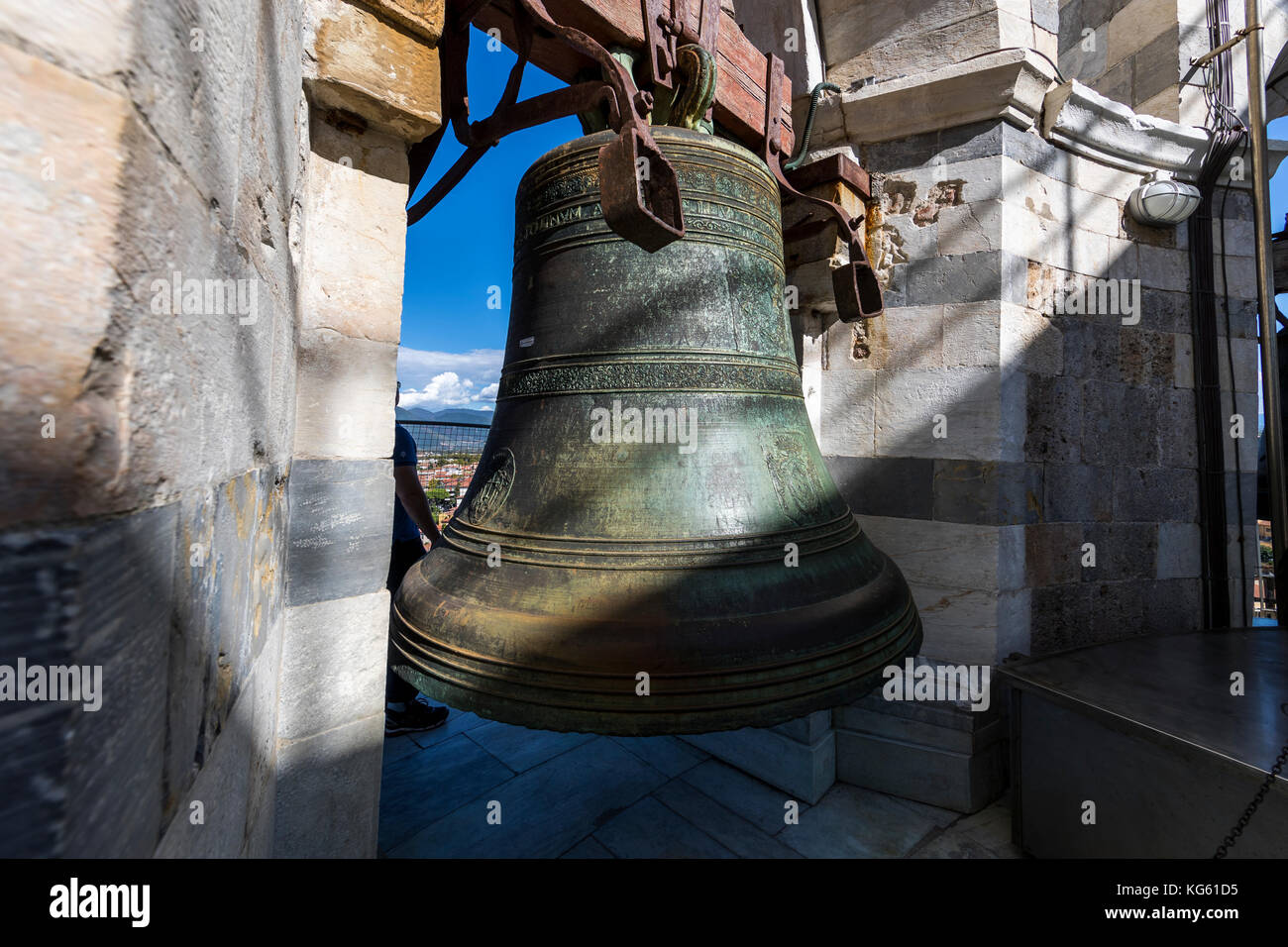 The Bell Tower or campanile, of the Leaning Tower of Pisa, Italy Stock ...