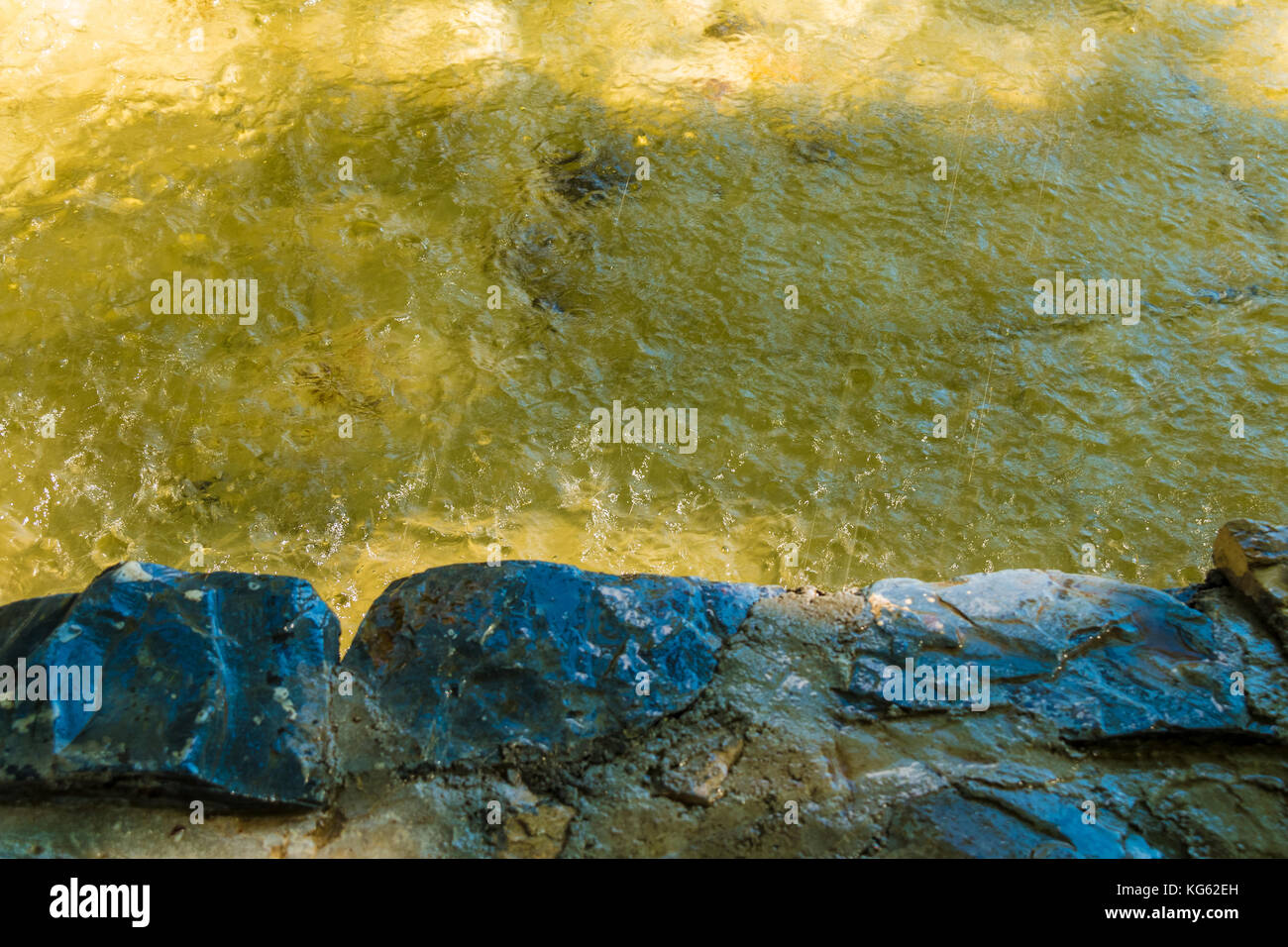Abstract photo of water surface with ripple in reservoir of fountain ...