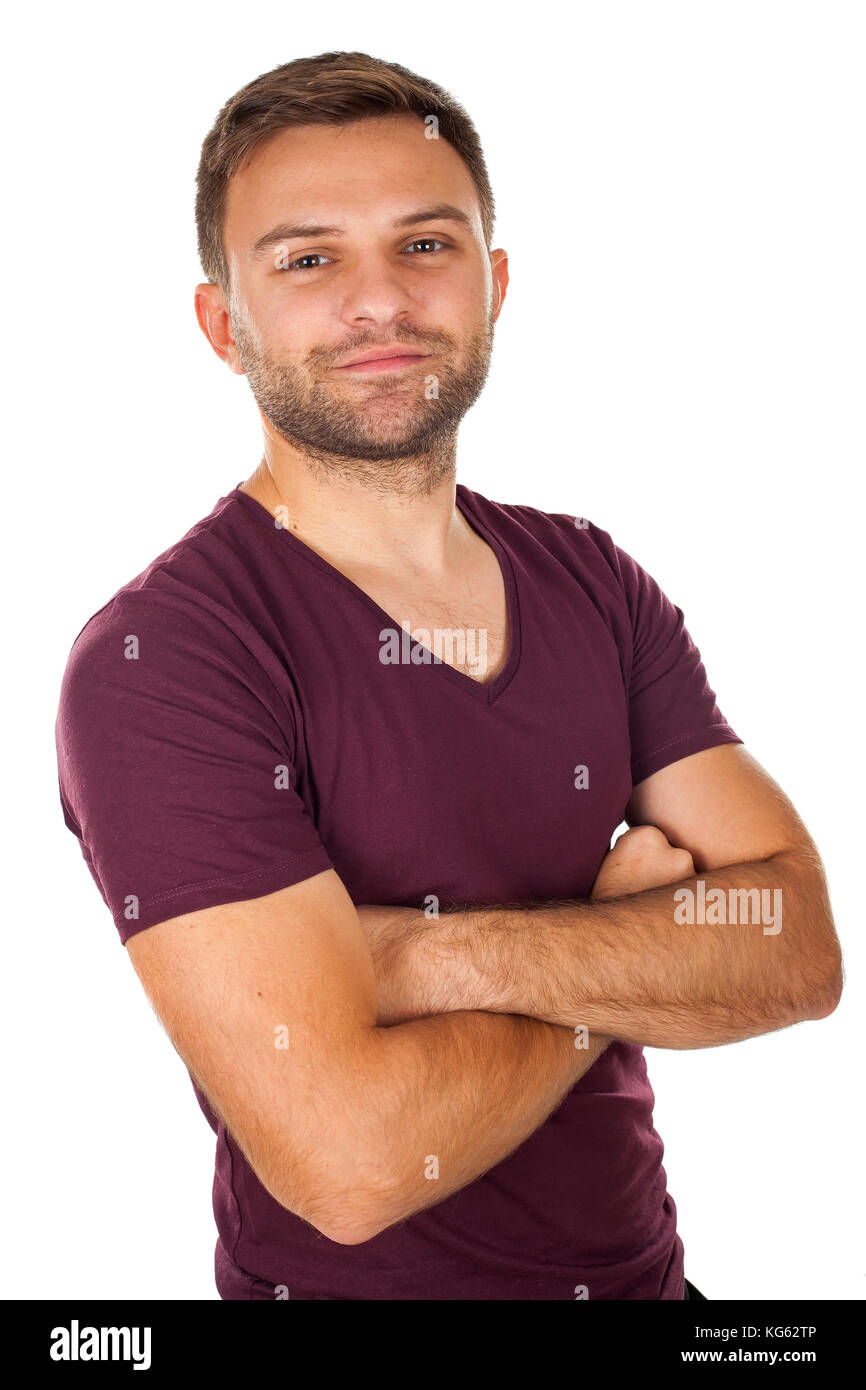 Photo of a confident man smiling for the camera Stock Photo - Alamy