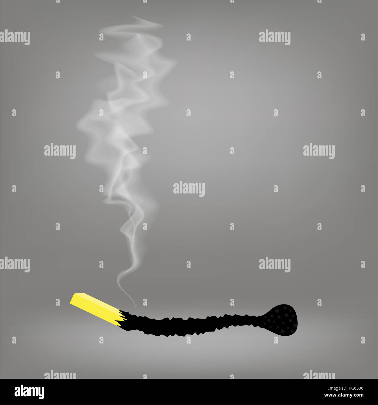 Burnt Match with Smoke Stock Photo - Alamy