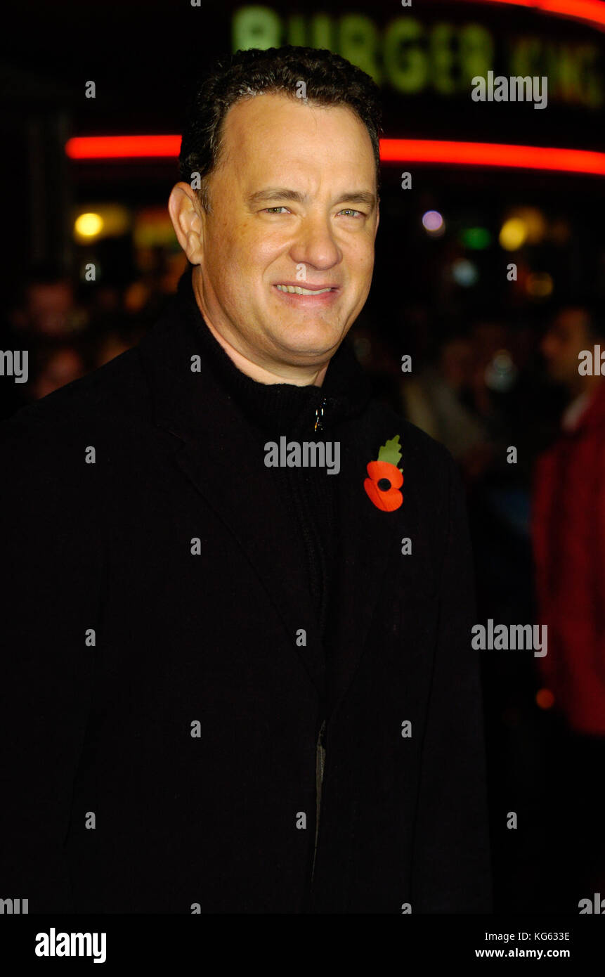 Tom Hanks wearing a poppy, London England UK 2004 Stock Photo - Alamy