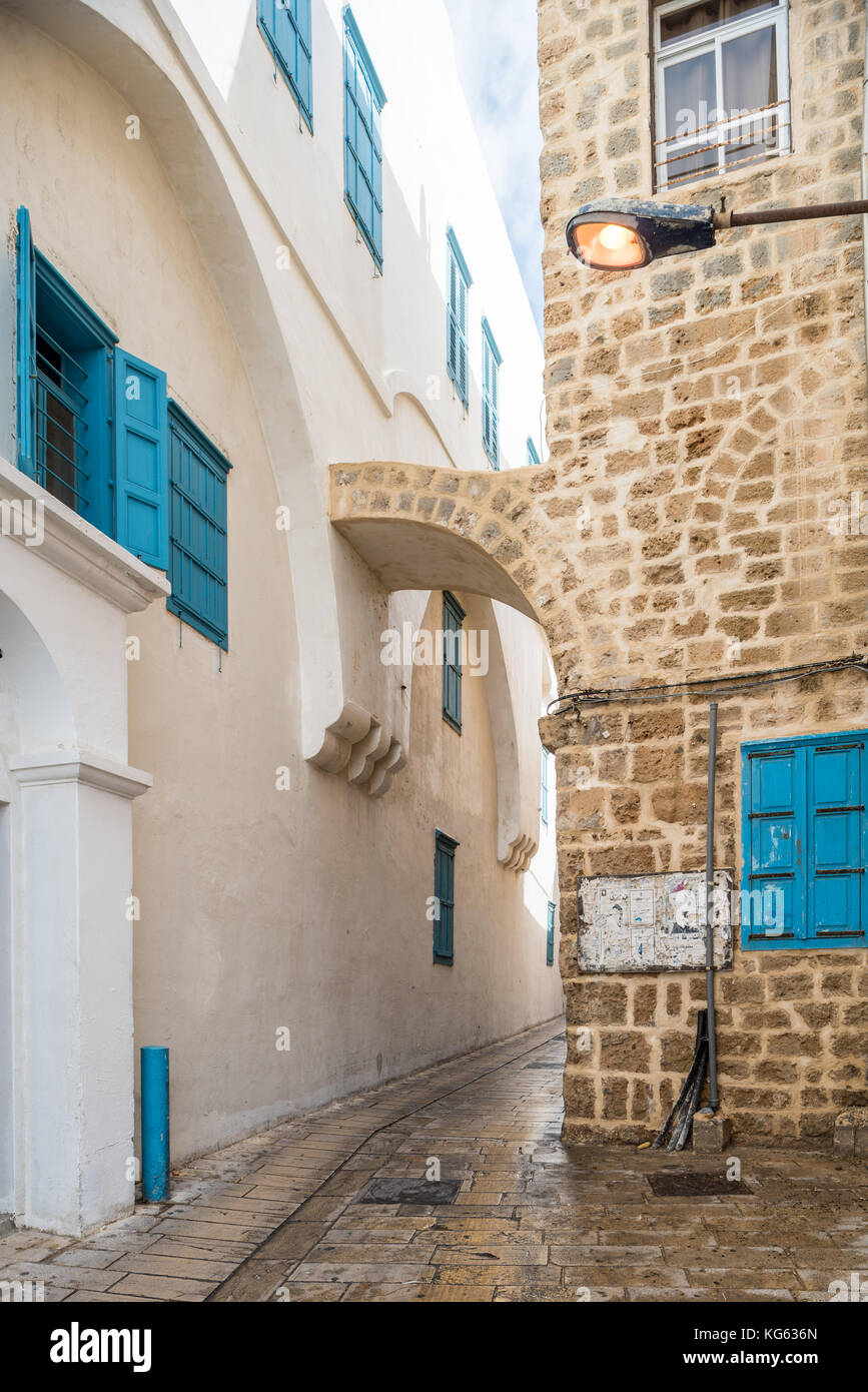 Israel, Akko (Acre) - October 9, 2017: Alley in the old city of Akko ...