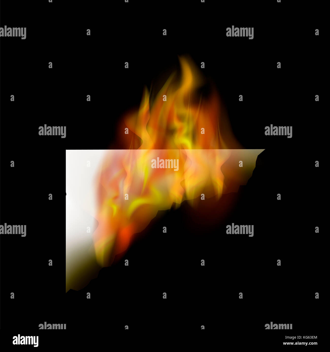 Burning White Paper with Fire Flame Stock Photo - Alamy