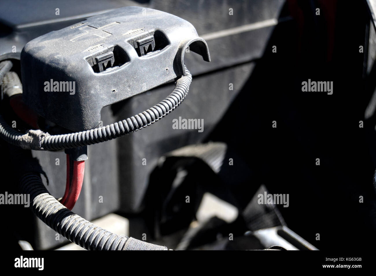 battery compartment of a petrol car Stock Photo - Alamy