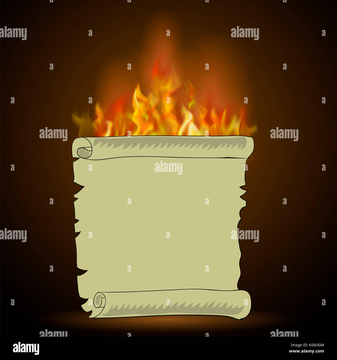 Burning Old Paper with Fire Flame Stock Photo - Alamy