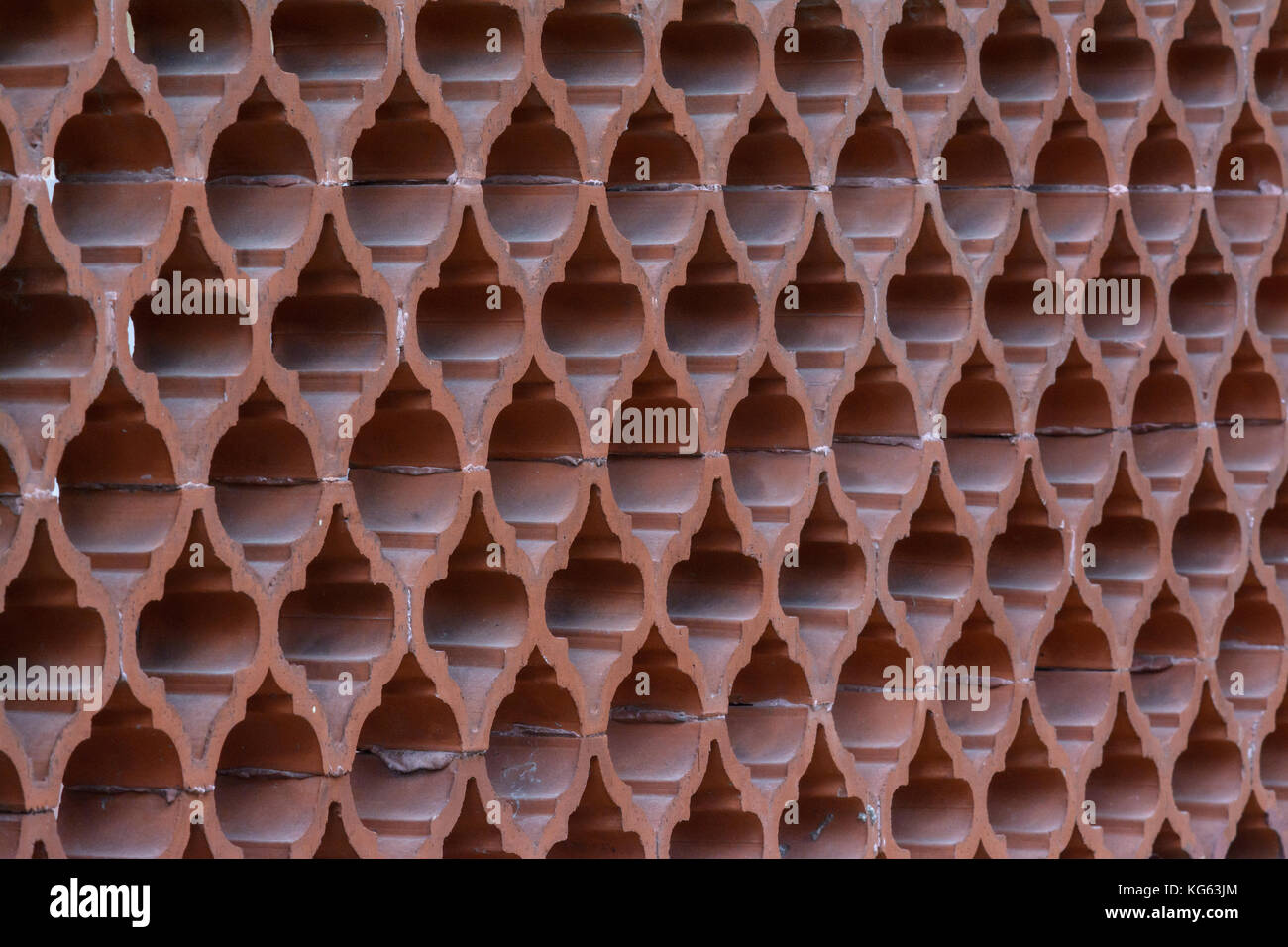 partition wall between red-clay brick courtyards Stock Photo - Alamy