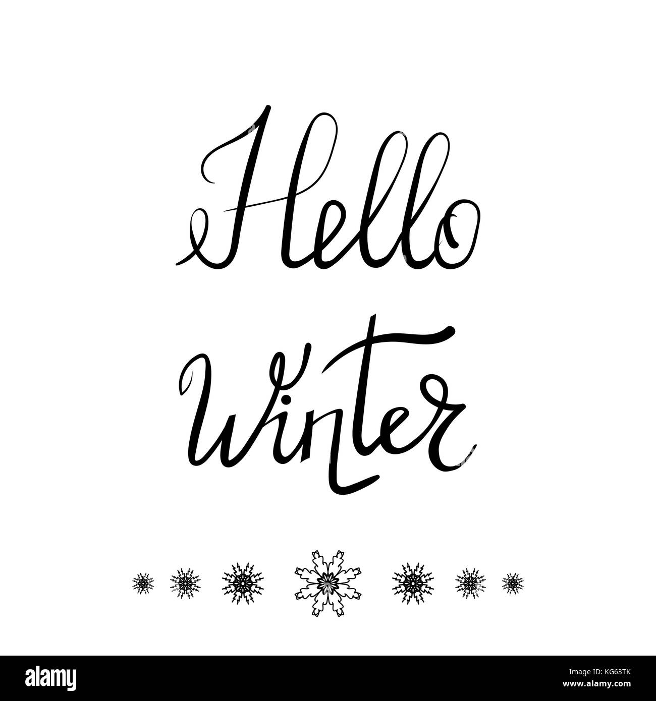 Card text hello winter Black and White Stock Photos & Images - Alamy