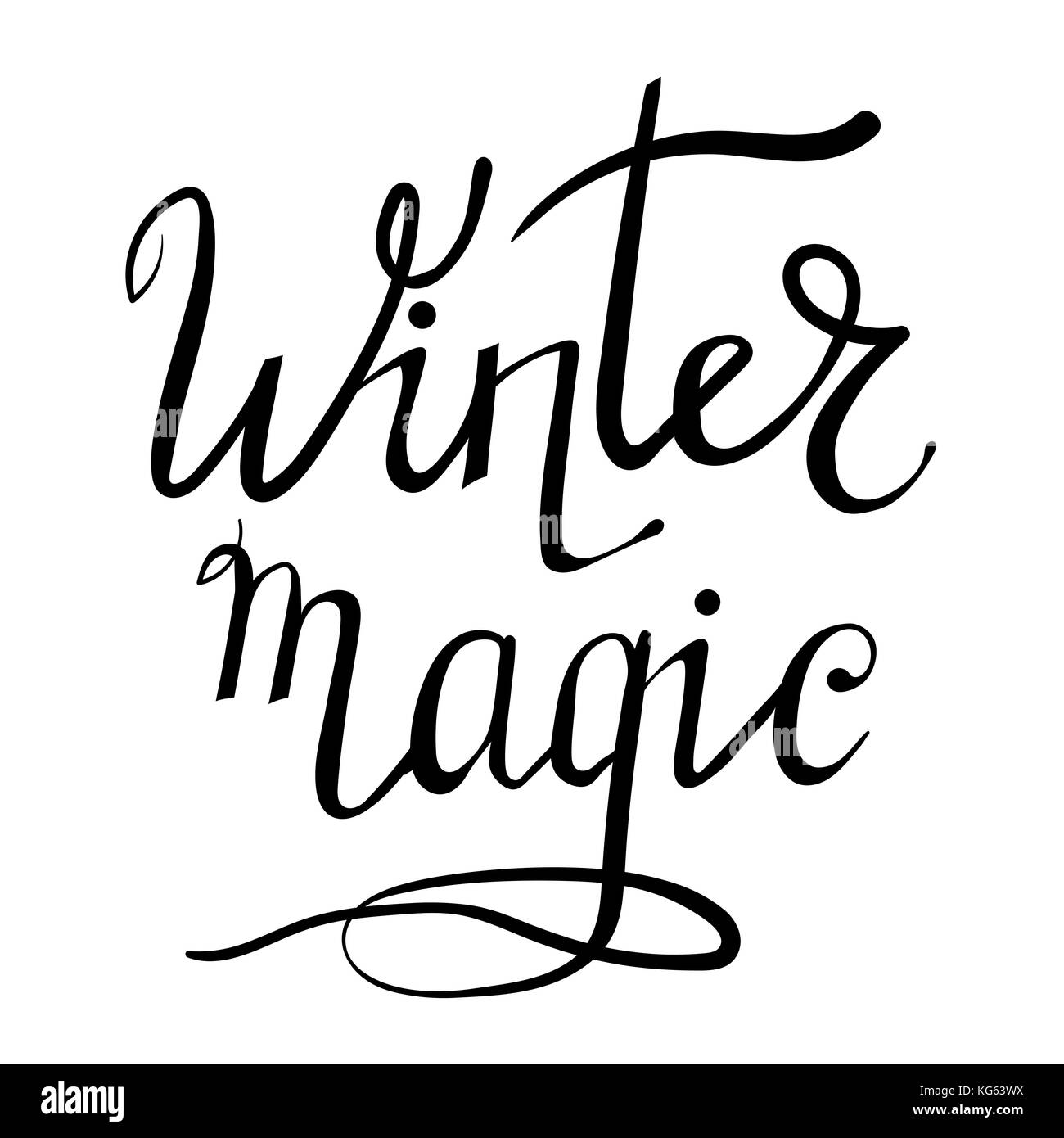 Winter Lettering on White Background Stock Photo - Alamy