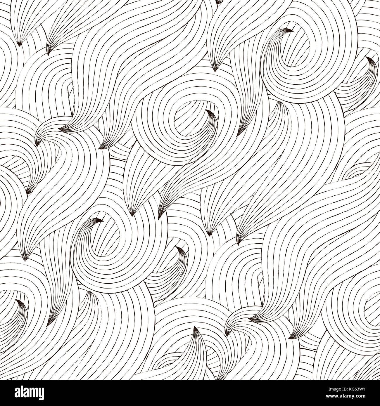 Seamless Wave Hand-drawn Pattern Stock Photo - Alamy