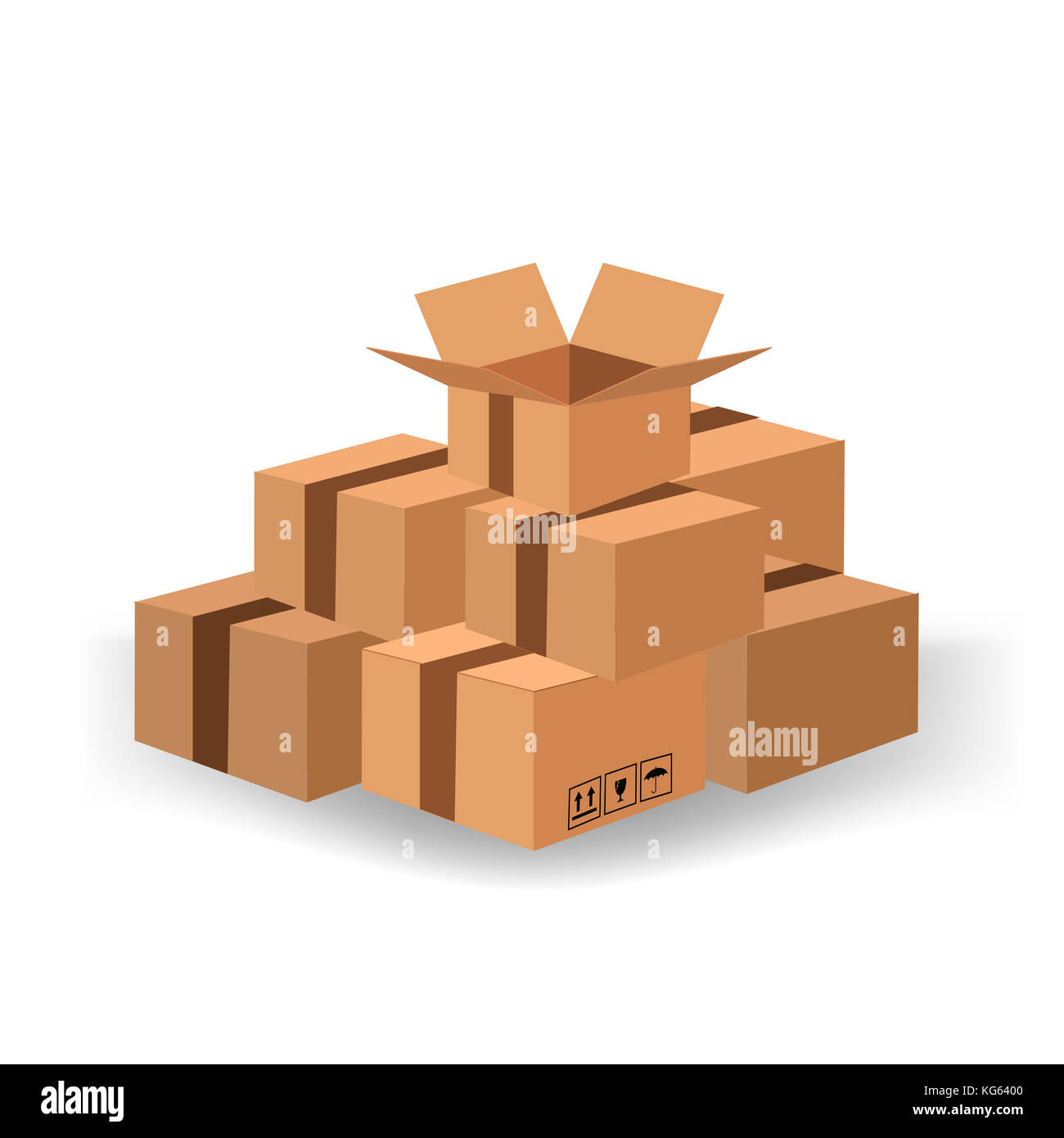 Set of Cardboard Boxes Stock Photo - Alamy