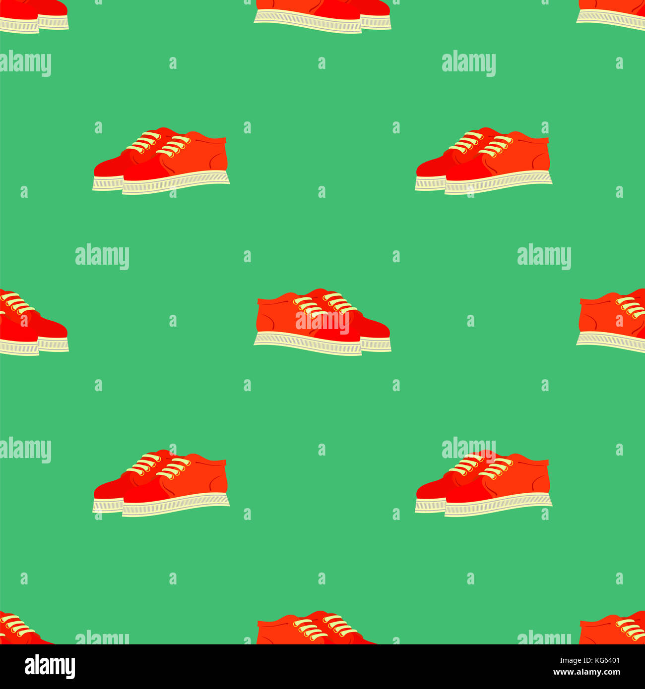 Sport Red Shoes Seamless Pattern Stock Photo - Alamy