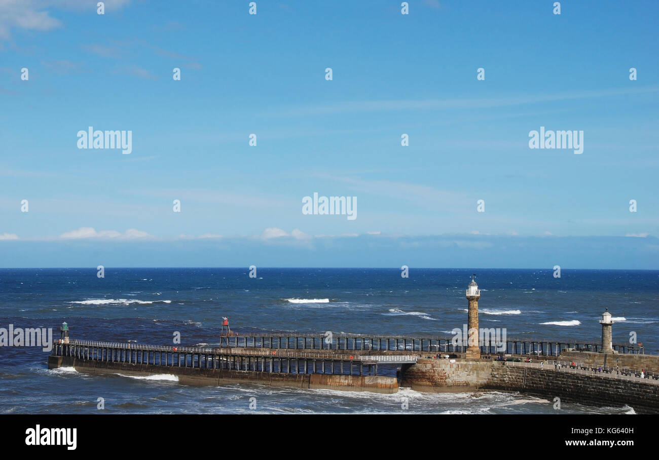 Whitby harbour lighthouses High Resolution Stock Photography and Images ...