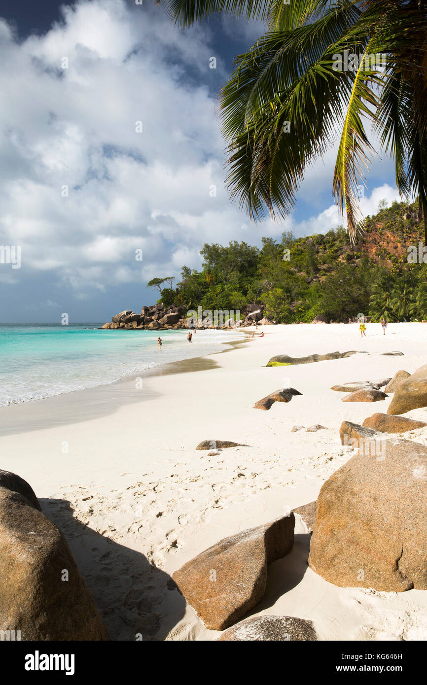 The Seychelles, Praslin, Anse Georgette, beach with access from ...