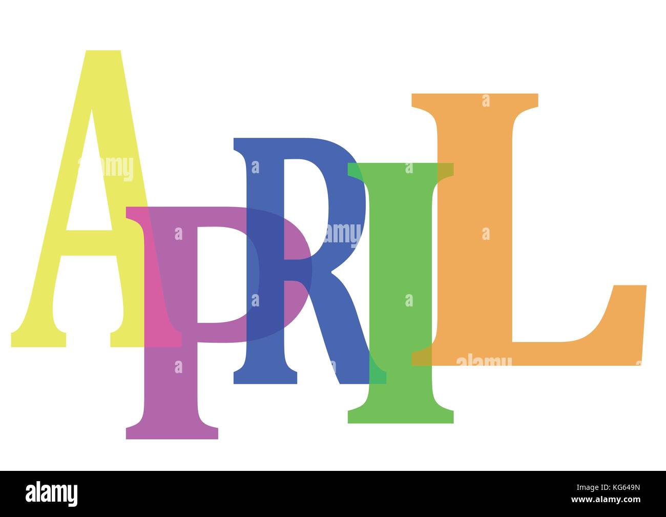 April with colorful letters Stock Vector Image & Art - Alamy