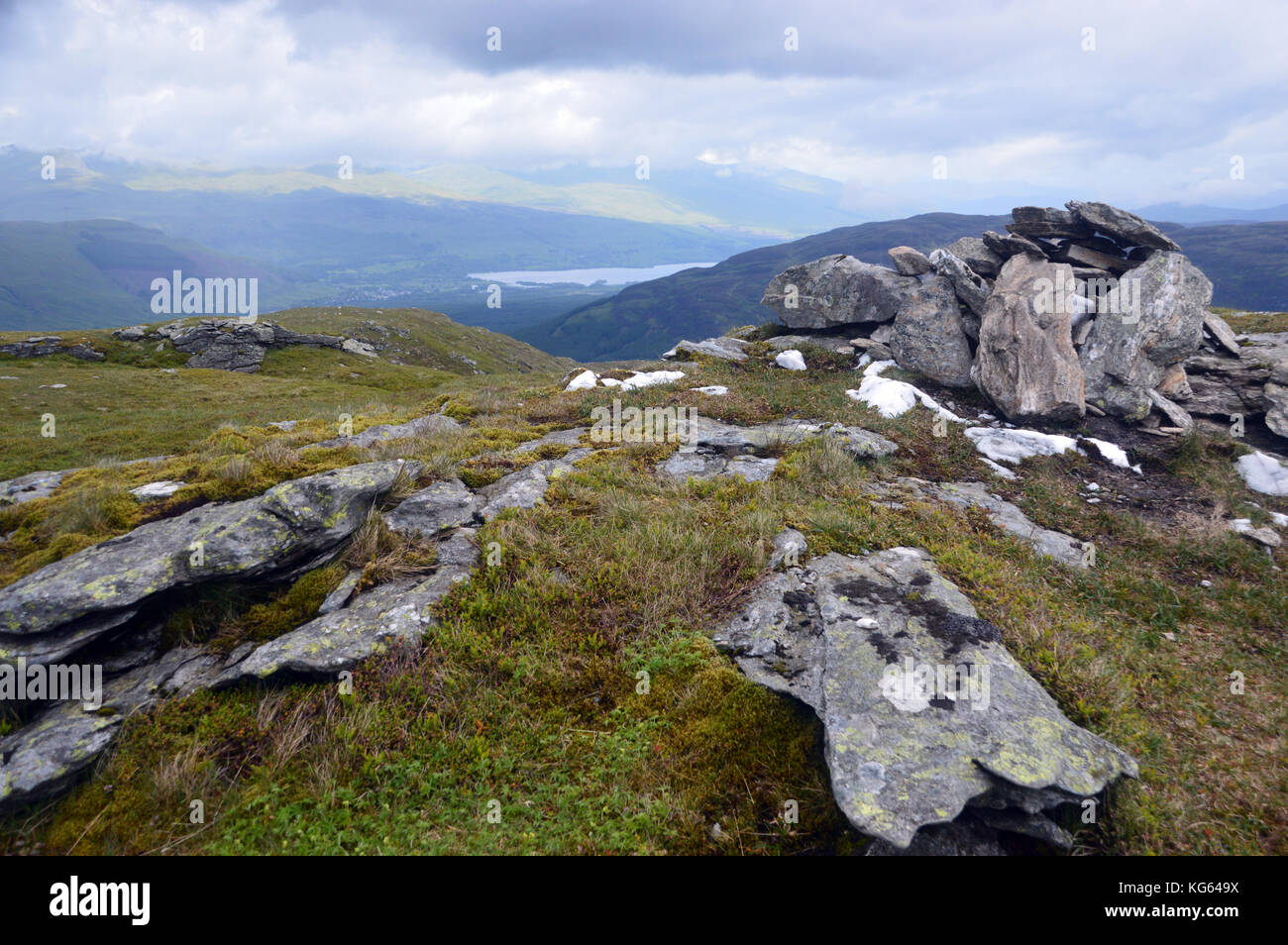 The Summit Pile of Stones on the Scottish Mountain Corbett Creag Mac ...