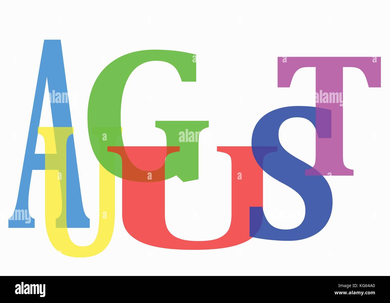 August with colorful letters Stock Vector Image & Art - Alamy