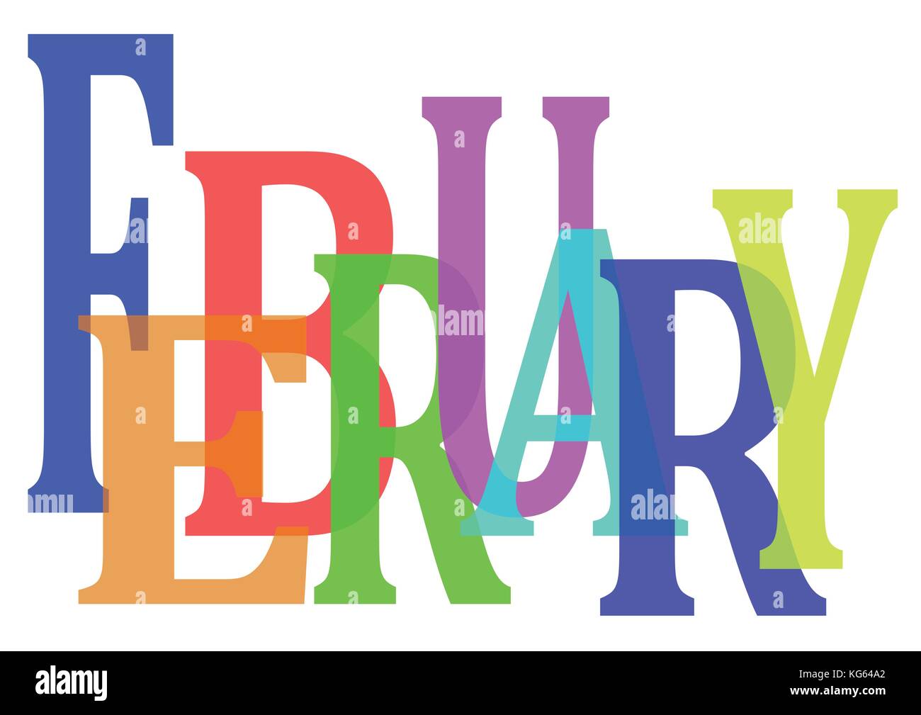 February with colorful letters Stock Vector Image & Art - Alamy