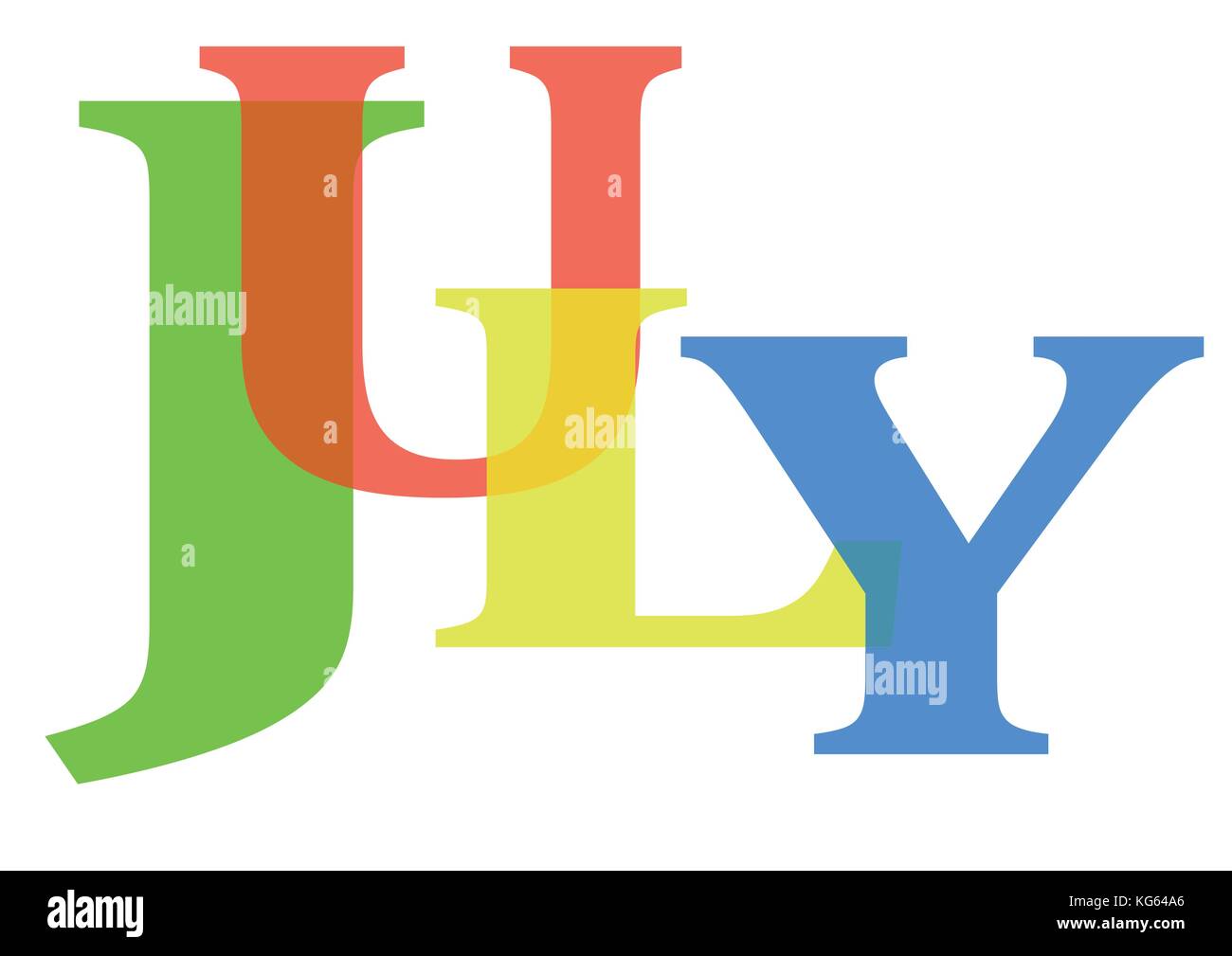 July with colorful letters Stock Vector Image & Art - Alamy