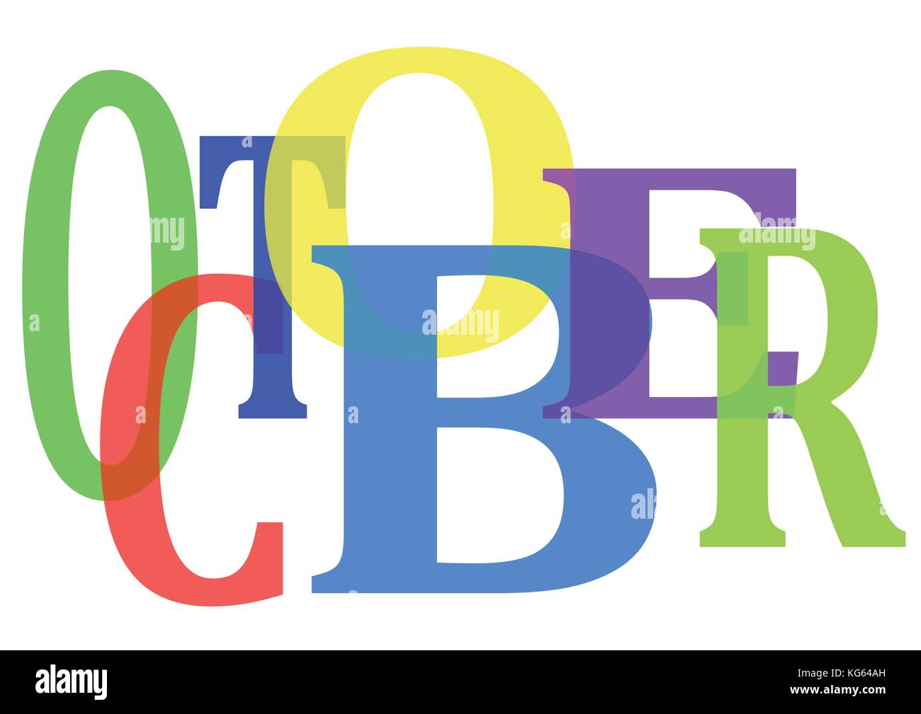 October with colorful letters Stock Vector Image & Art - Alamy