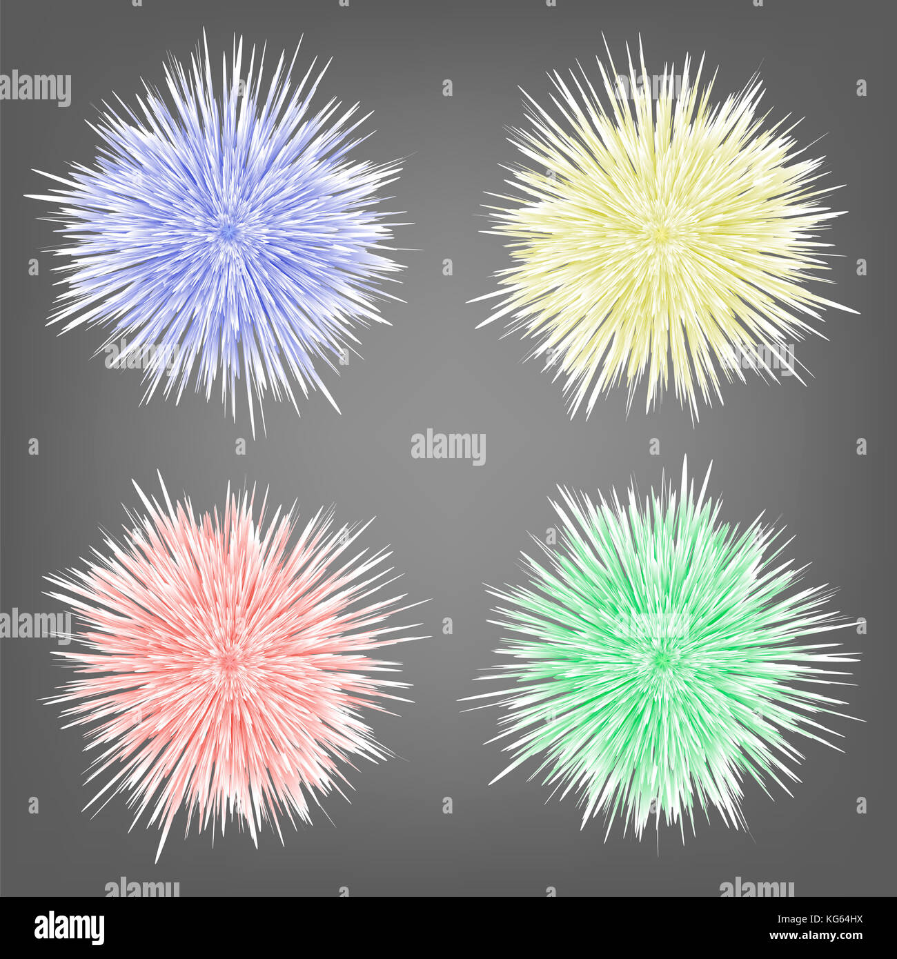 Set of Different Colorful Fur Spheres Background Stock Photo - Alamy